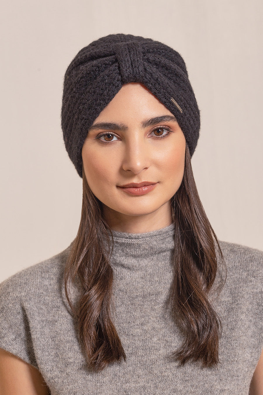 Gorro Vulcano De Baby Alpaca Color Black